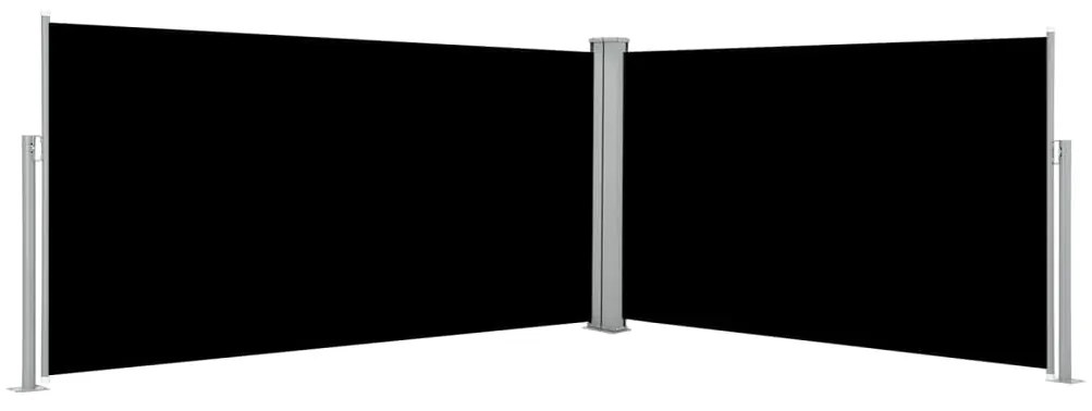 42178 vidaXL Zatahovací postranní markýza černá 160 x 600 cm
