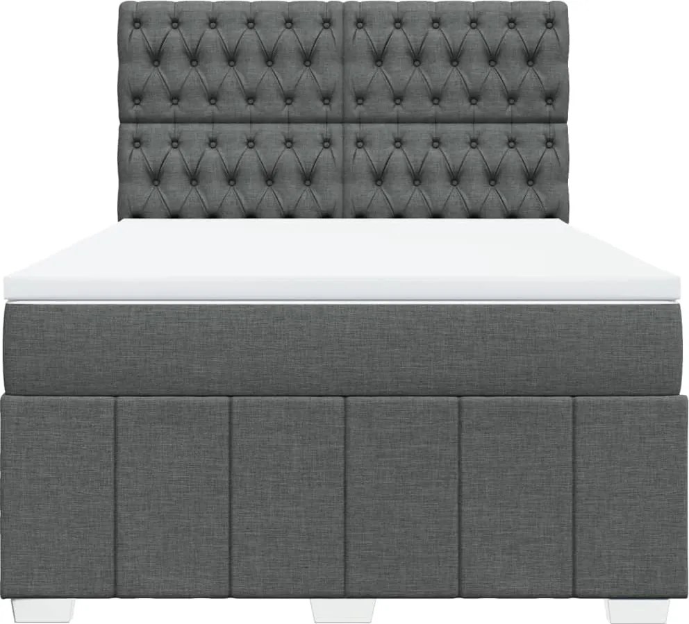 Box spring postel s matrací tmavě šedý 140 x 190 cm textil 3293971