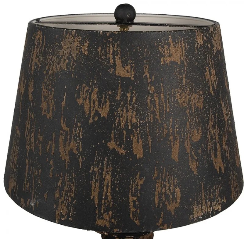 Černá kovová stolní lampa s dřevěnou nohou Pascal – 35x64 cm