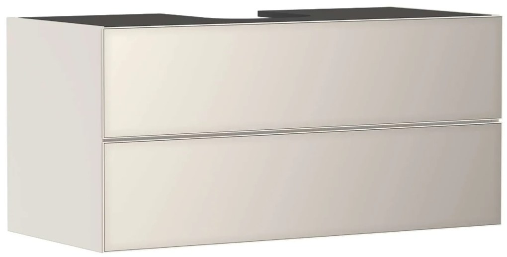 Hansgrohe Xevolos E - Umyvadlová skříňka 118x56x55 cm, 2 zásuvky, matná béžová/metalická béžová 54194790