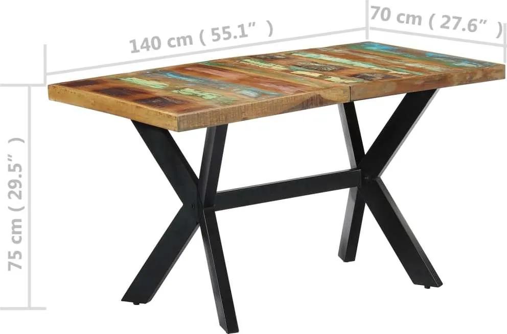 vidaXL Jídelní stůl 140 x 70 x 75 cm masivní bělené mangovníkové dřevo [247439] Barva: světle hnědá