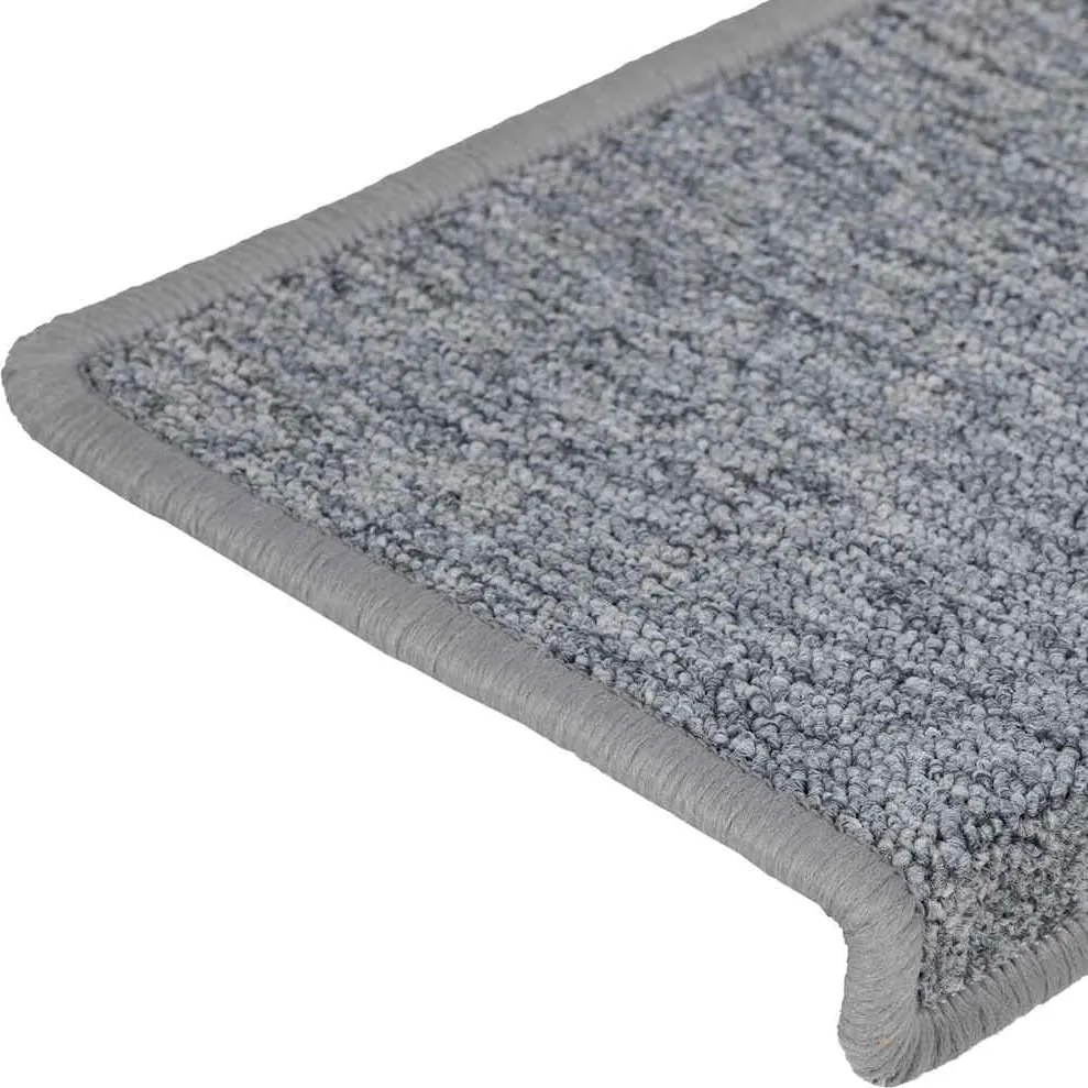 Schodové rohože 15 ks 65 x 21 x 4 cm světle šedé s obdélníkovým okrajem 326198