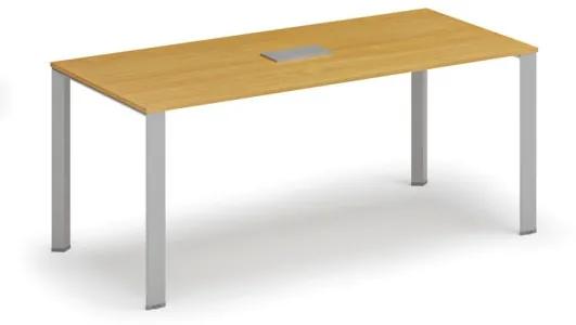 Stůl INFINITY 1800 x 900 x 750, buk + stolní zásuvka TYP II, stříbrná