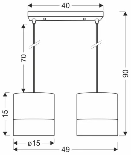 Lustr na lanku BIANCO 2xE27/40W/230V bílá/hnědá