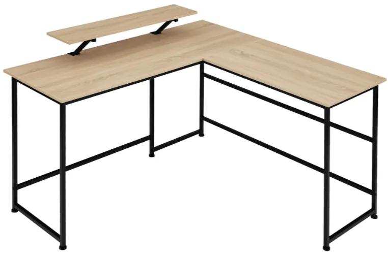 Tectake Psací stůl Melrose 140x130x76,5cm Industrial světlé dřevo, dub Sonoma