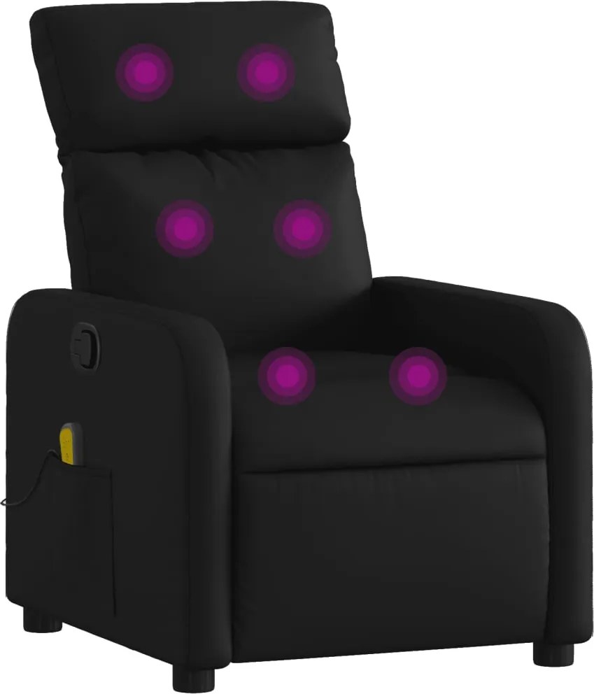 Masážní polohovací křeslo černé, umělá kůže 3206875