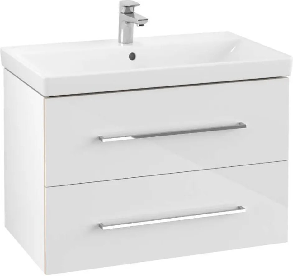 Villeroy & Boch - Umyvadlová skříňka, 78x51x45 cm, 2 zásuvky, Crystal White A89100B4ROZ1