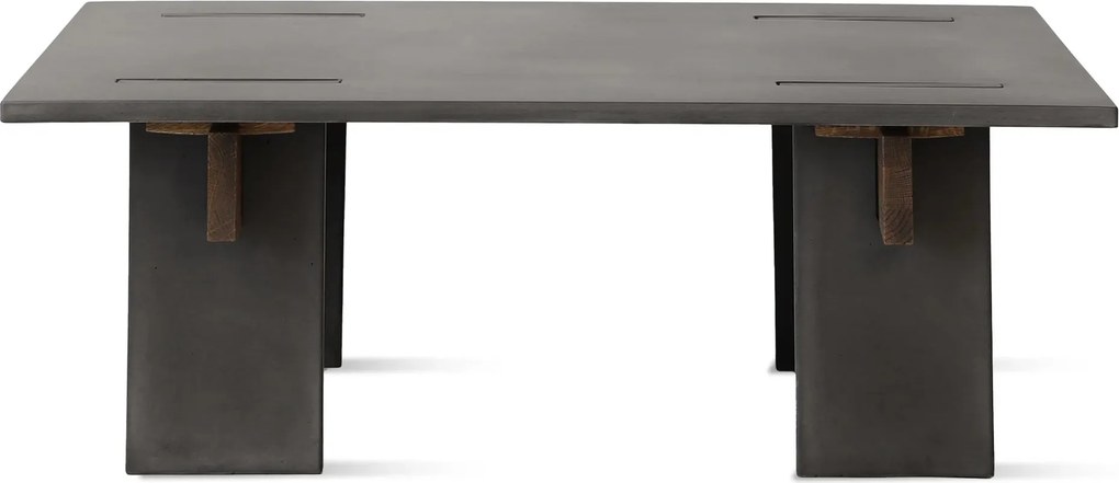 Eberhart Furniture Konferenční stolek Arnold s betonovou deskou - Concrete Dark / Concrete Dark / Oak Dark
