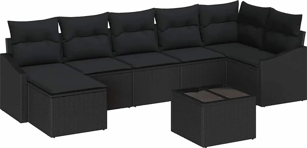 Set pohovek 8 ks Černá polyratan 3346823