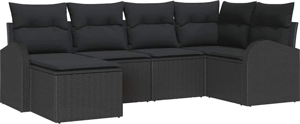 Set pohovek 6 ks Černá polyratan 3354782