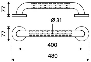 Nimco Nerezové madlo rovné 400 mm - BMC 9040-90, černé