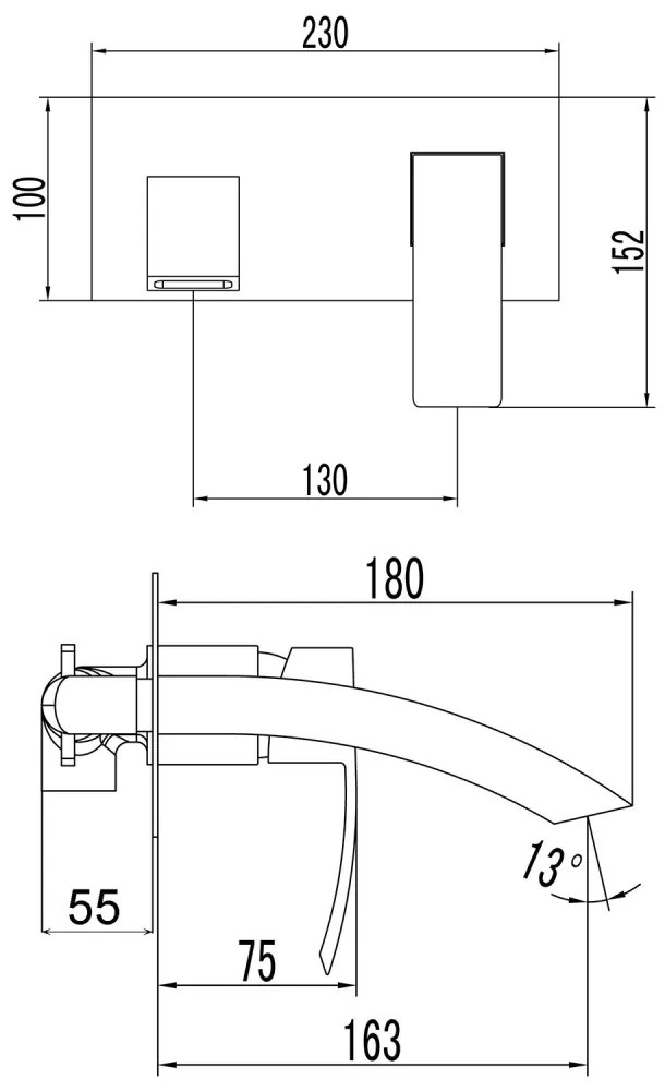 Sapho GINKO podomítková umyvadlová baterie, chrom 1101-07