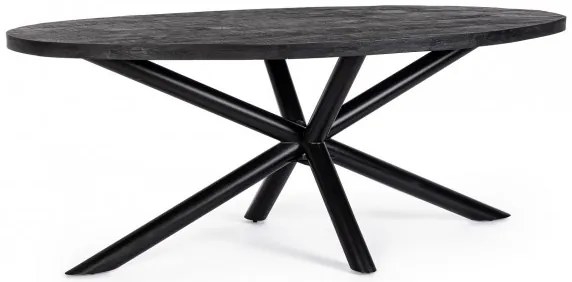 BIZZOTTO Oválný jídelní stůl HASTINGS 200x110 cm černý 0747016