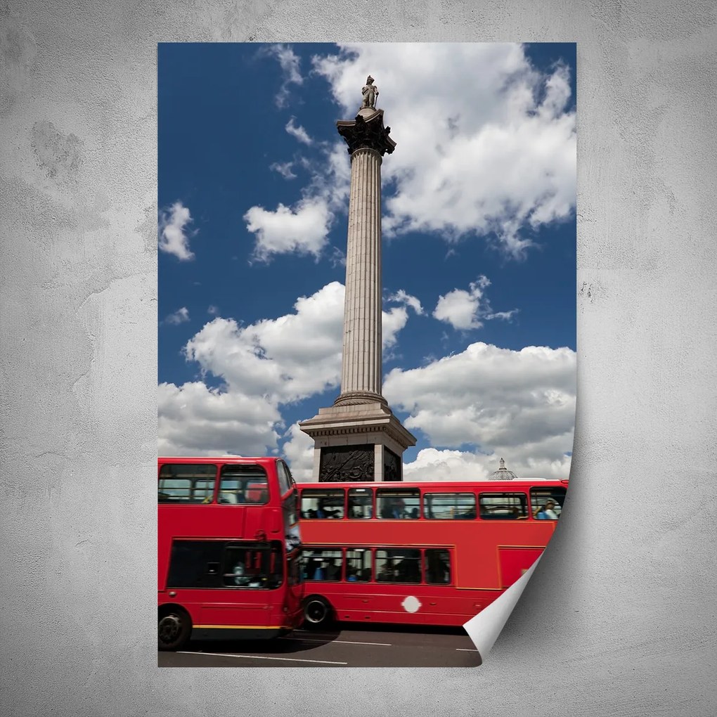 Plakát - Červené autobusy (80x120 cm) - PopyDesign