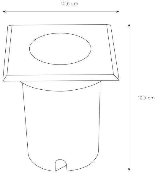 Lucide 11800/01/30- Venkovní zápustné svítidlo BILTIN 1xGU10/35W/230V IP67 černá