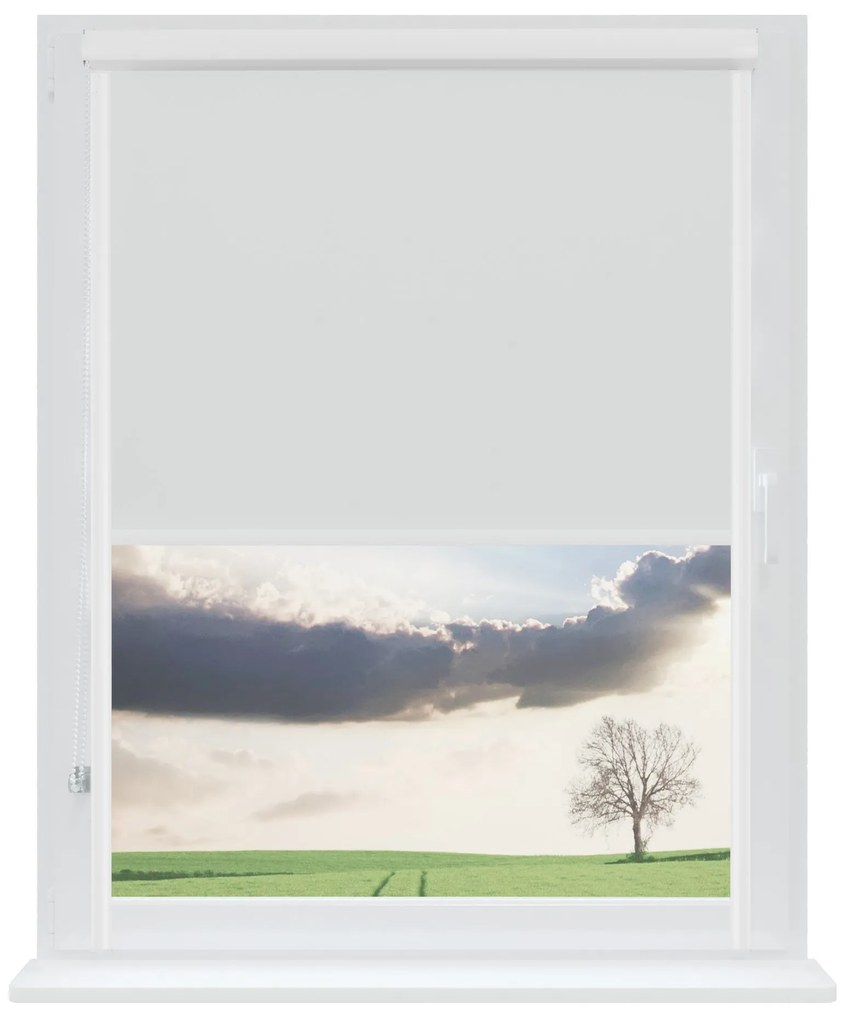 Dekodum Zatemňovací roleta v bílé kazetě, barva látky White Šířka (cm): 97, Výška (cm): Balkonová (do 200 cm), Strana mechanismu: Levá