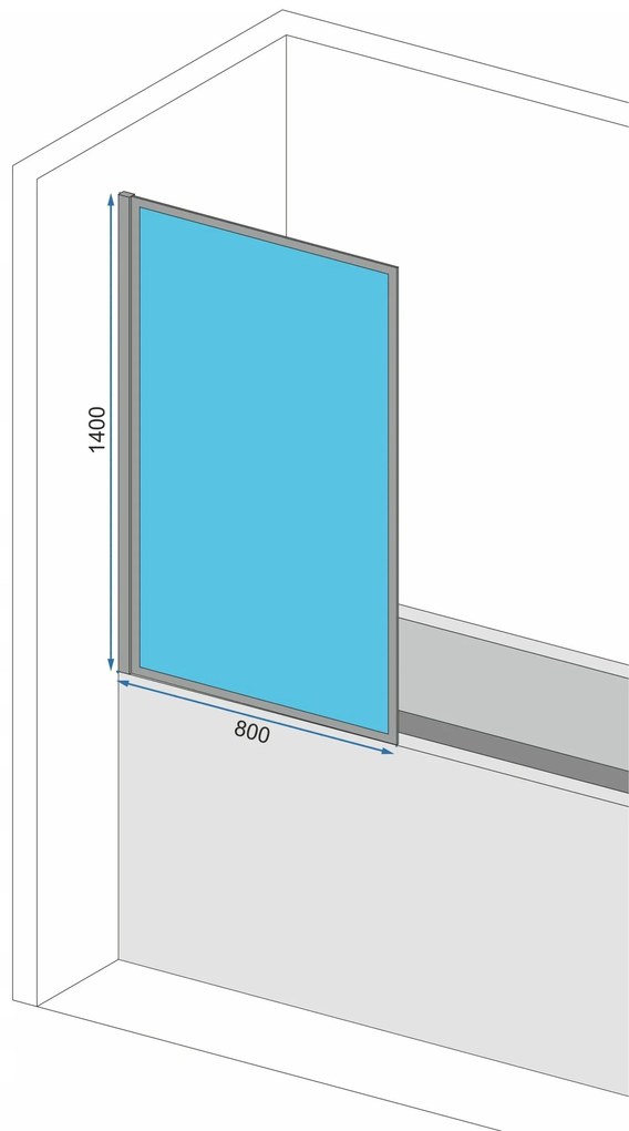 Rea Elegant, vanová zástěna, 1-křídlová, 80 x 140 cm, zlatá-transparentní, REA-W5601