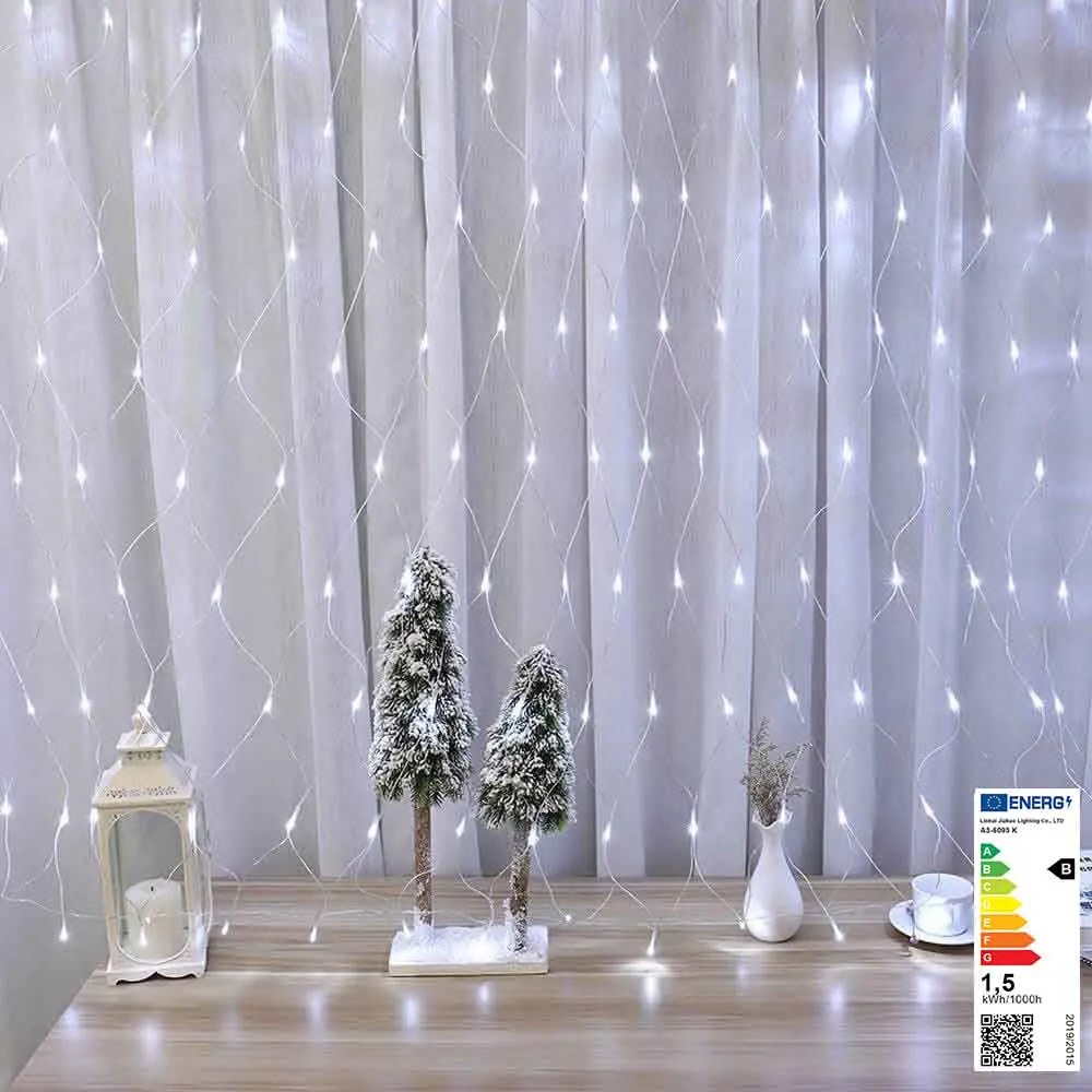 128 LED-ový světelný řetěz ve 2 barvách - studená bílá