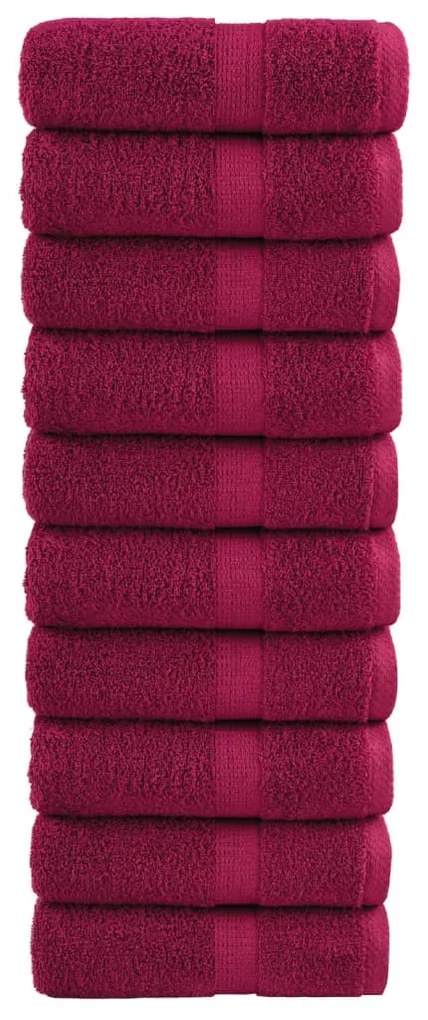 Prémiové ručníky pro hosty SOLUND 10 ks bordó 30x50 cm 600 g/m² 137208