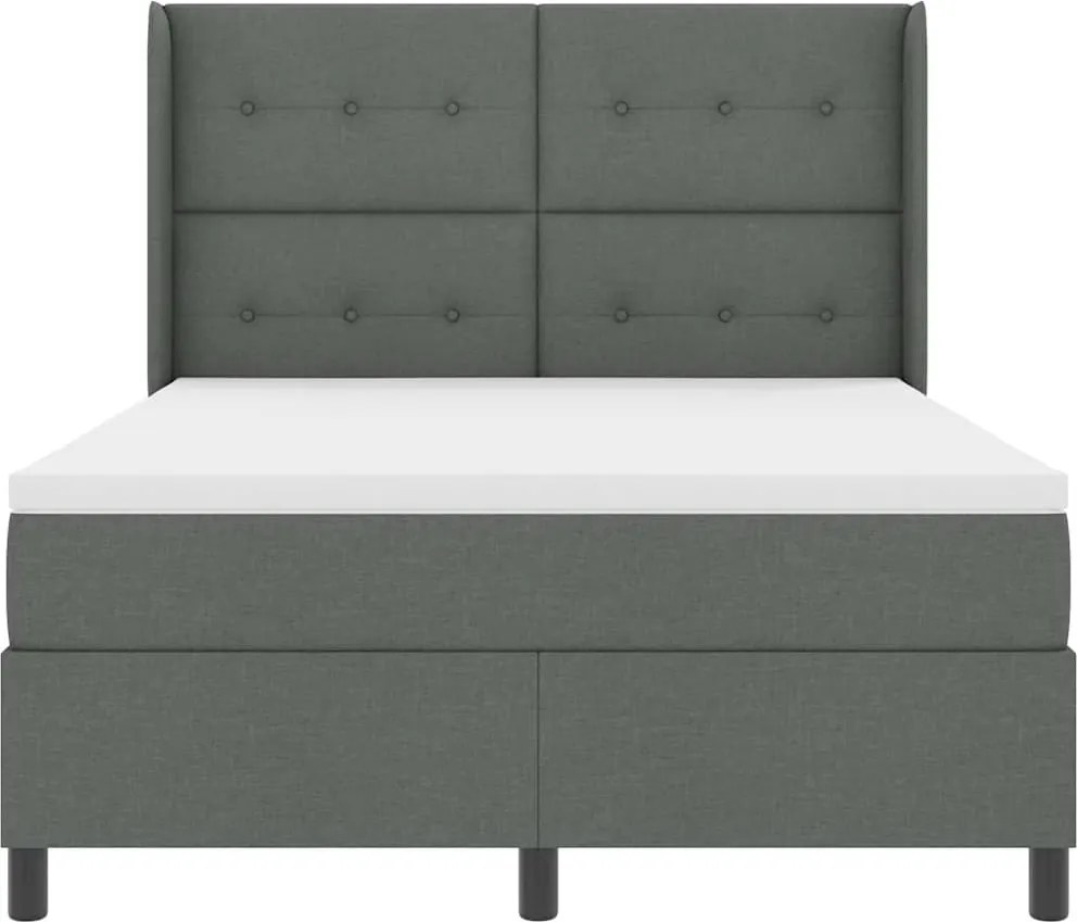 Postel s boxspringem s polštářem Tmavě šedá 200 x 160 cm textil 3341652