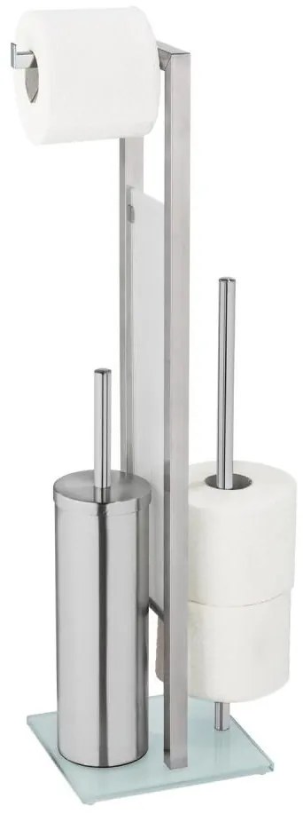 WENKO 25399100 - WC štětka RIVALTA 18x70 cm stříbrná/bílá/černá 25399100