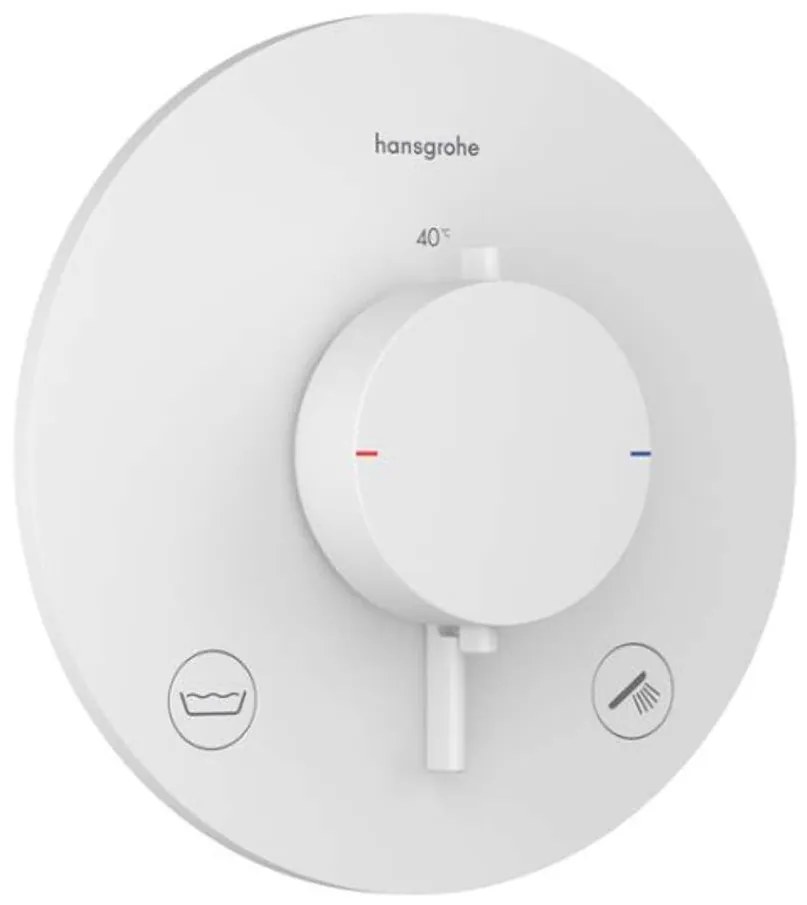 Hansgrohe Ecostat Comfort S - Termostatická baterie pod omítku, pro 2 spotřebiče, matná bílá 33718700