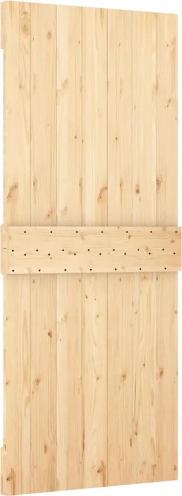 vidaXL Posuvné dveře s kováním 80 x 210 cm masivní borové dřevo [3203176]
