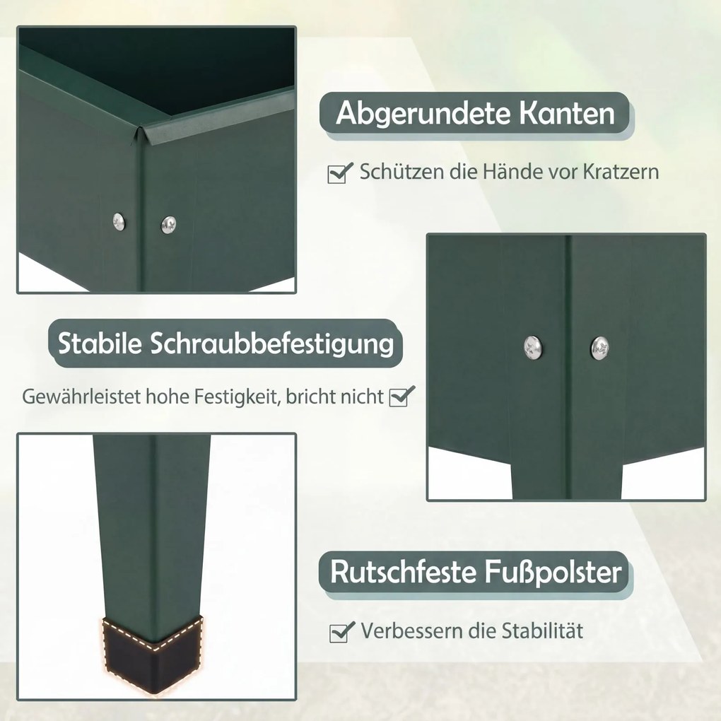Costway Vyvýšený záhon kovový Vyvýšený zahradní záhon do 20 kg Květináč