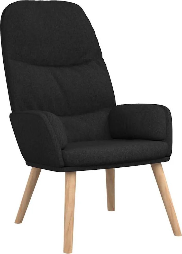Relaxační křeslo se stoličkou černé textil 3097348