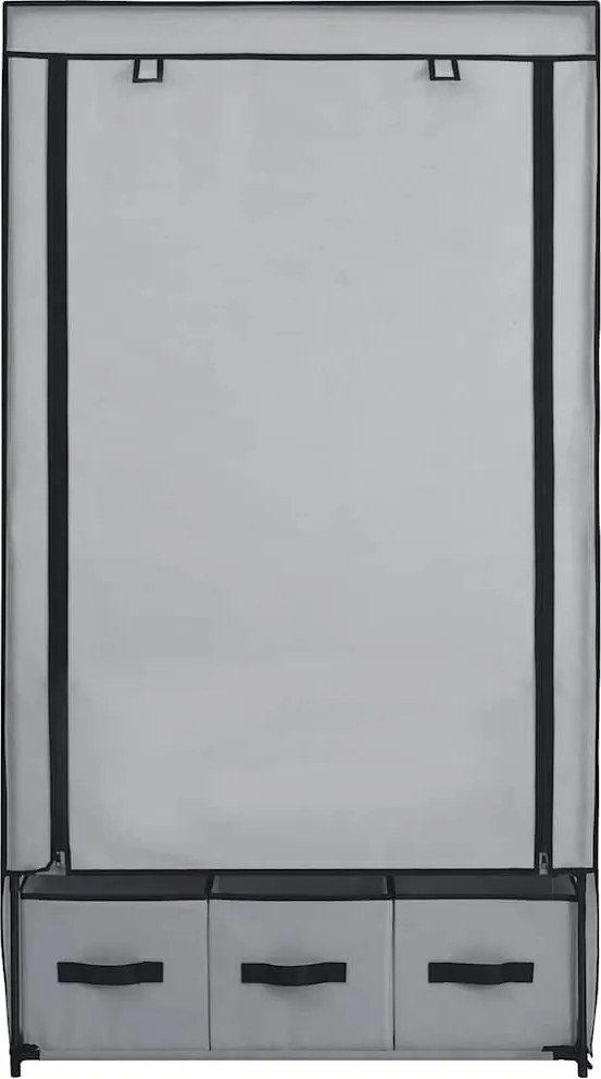 Šatní skříň šedá 87 x 49 x 159 cm textil 282460