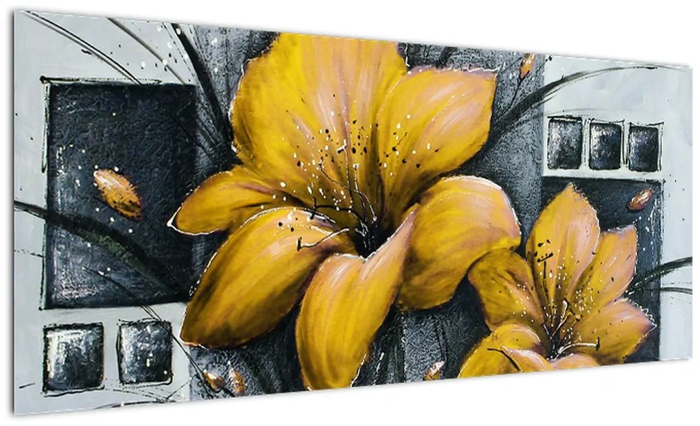 Obraz žluté květiny (100x40cm)