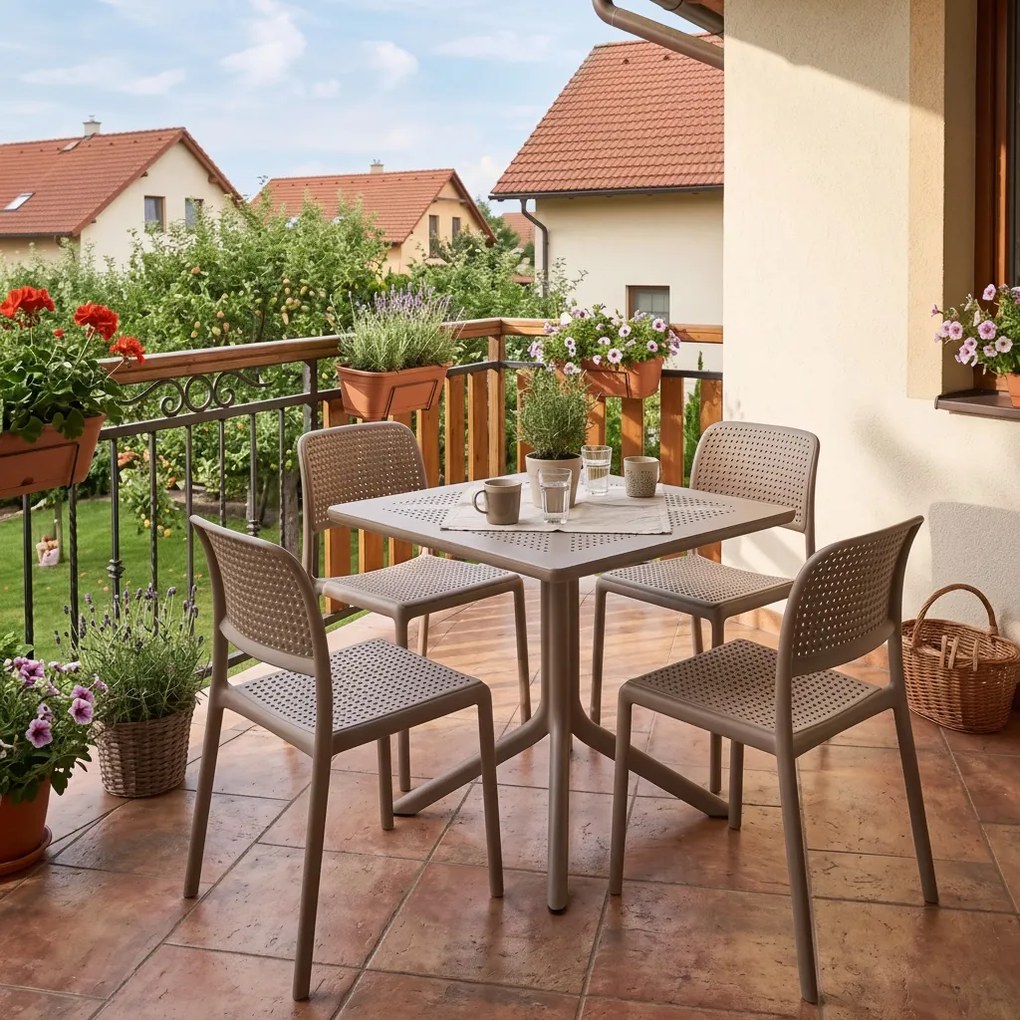 Nardi Plastový stůl na zahradu CLIP 80x80 cm bianco