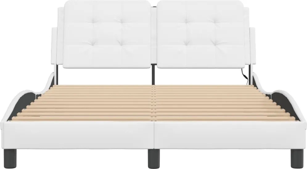 Rám postele s LED bez matrace Zadar bílý 140 x 190 cm 3214104