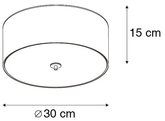 Rustikální stropní svítidlo zelené 30 cm - Drum Jute