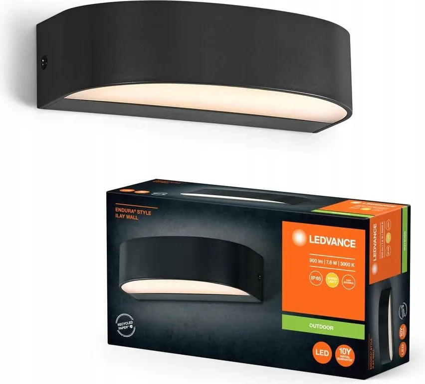 Zahradní lampa Venkovní Led fasádní nástěnné svítidlo 7.6W 450lm 3000K IP65 Šedá