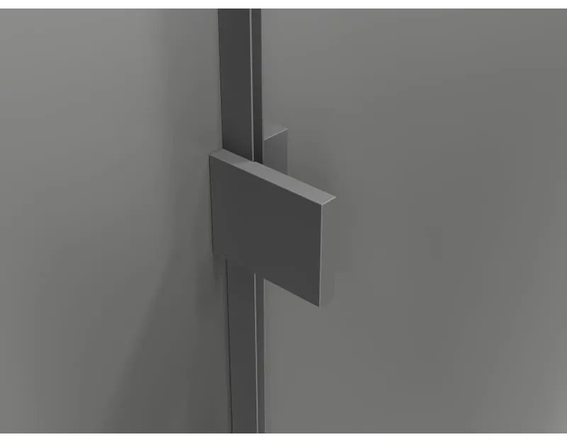 Mexen Lunar, půlkruhový výklopný sprchový kout 70 x 70 cm, 8mm čiré sklo, grafitový profil, 833-070L-070P-95-00