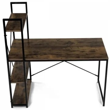 Pracovní stůl s regálem MDF dekor staré dřevo černý kov GD-520 OLW