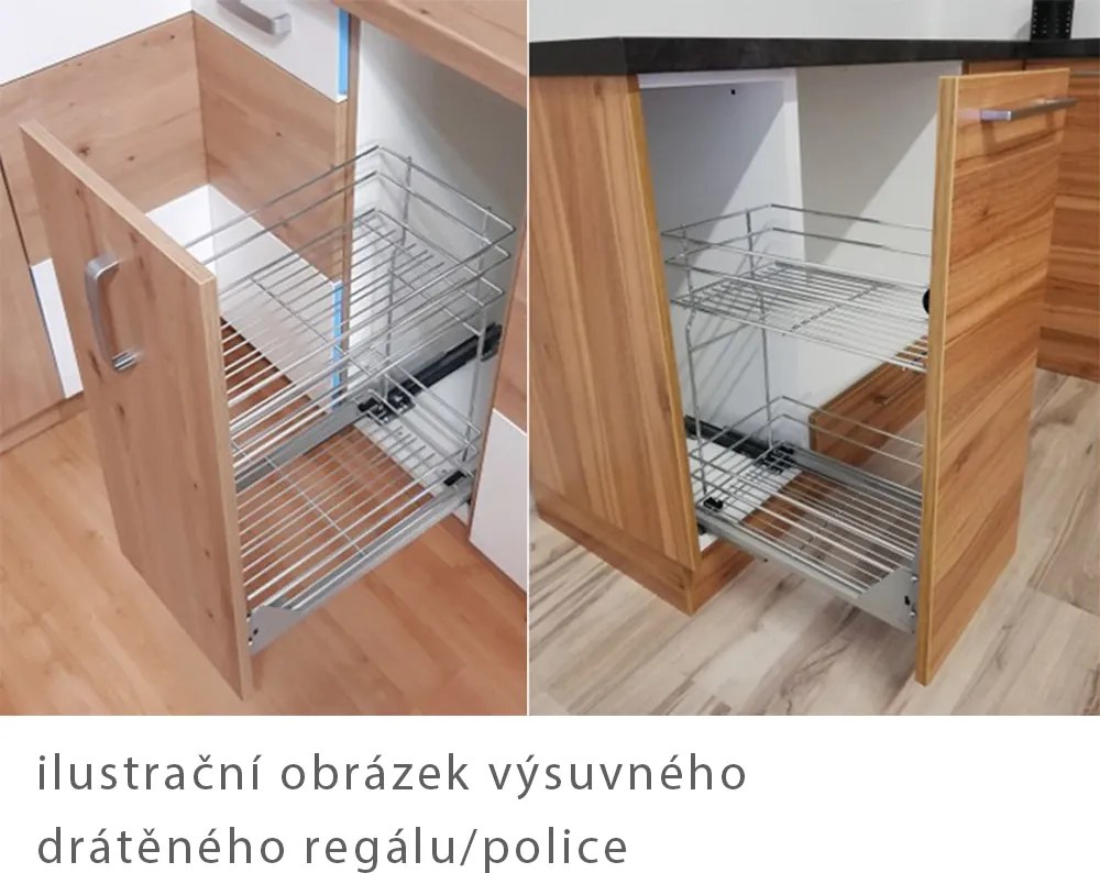 MODENA | dolní skříňka 30 D CARGO s výsuvným drátěným systémem | 30 cm | artisan/černá mat