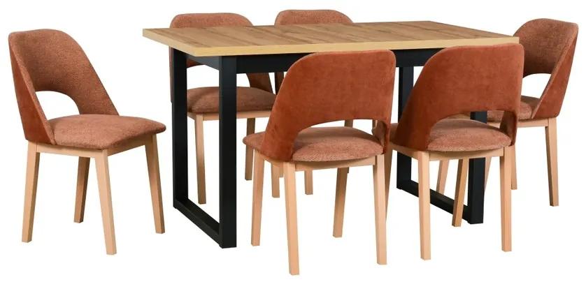 Jídelní stůl IKON 3 + doprava zdarma deska stolu olše, nohy stolu / podstava černá