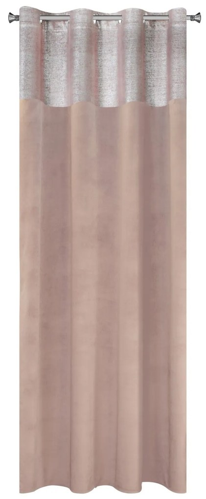 ZATEMŇOVACÍ ZÁVĚS NA KROUŽCÍCH PERI 140X250 CM PÚDROVĚ RŮŽOVÁ