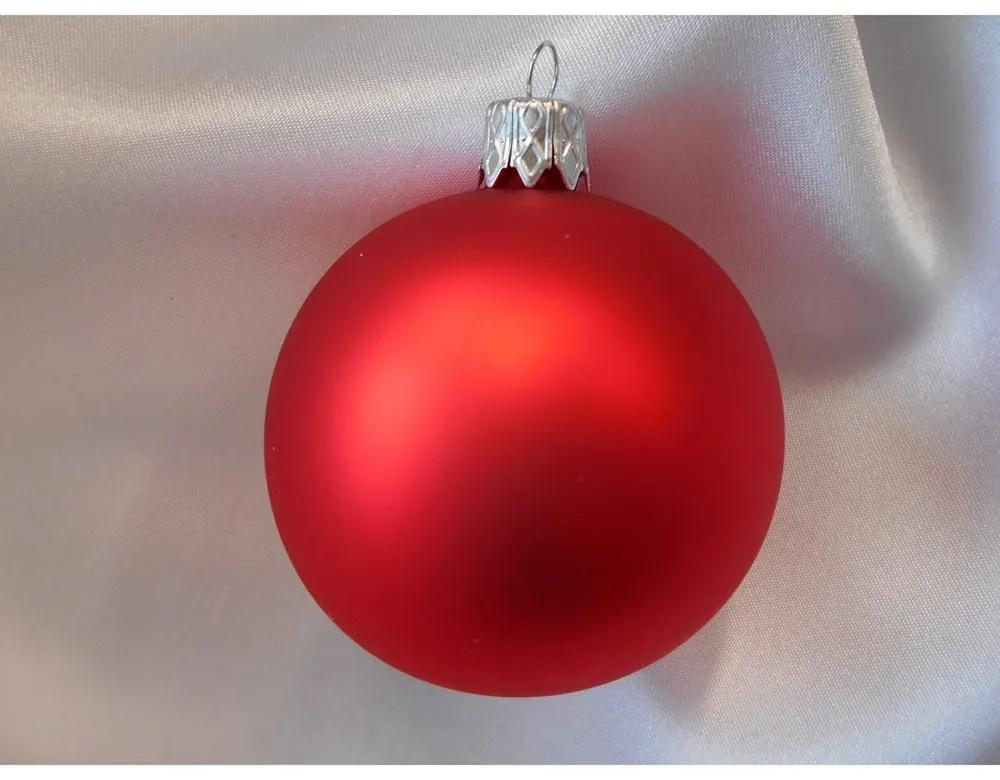 Vánoční koule 7 cm - mat SET/6ks - červená matná