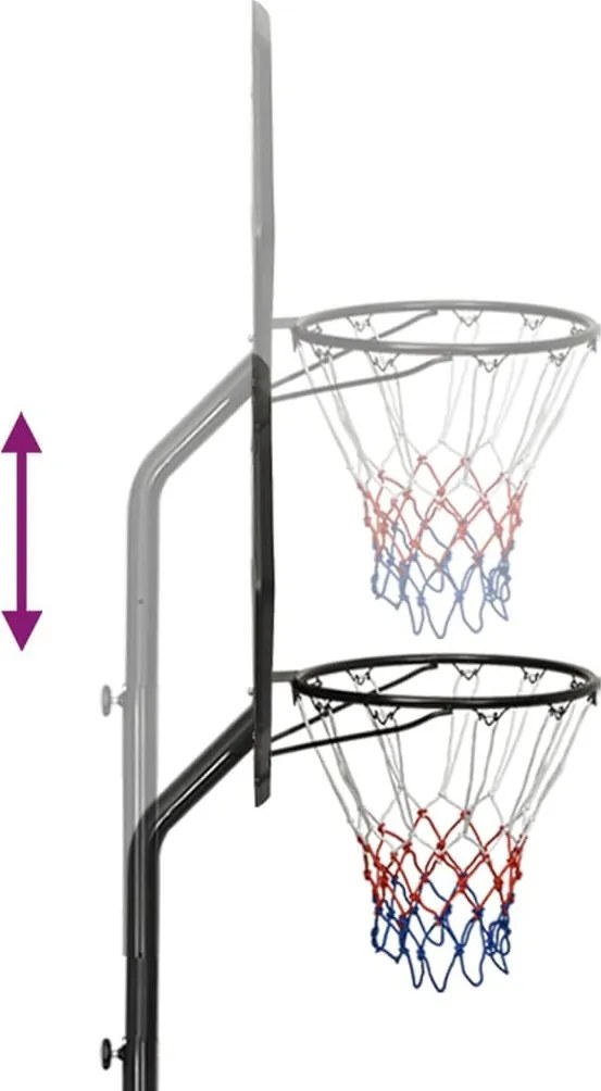 vidaXL Basketbalový koš 282–352 cm polyethylen [3107832] Barva: Černá