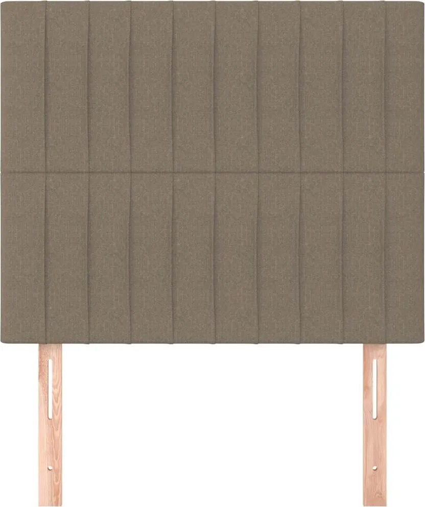 Čelo postele béžové 80x5x118/128 cm látkové 3116548