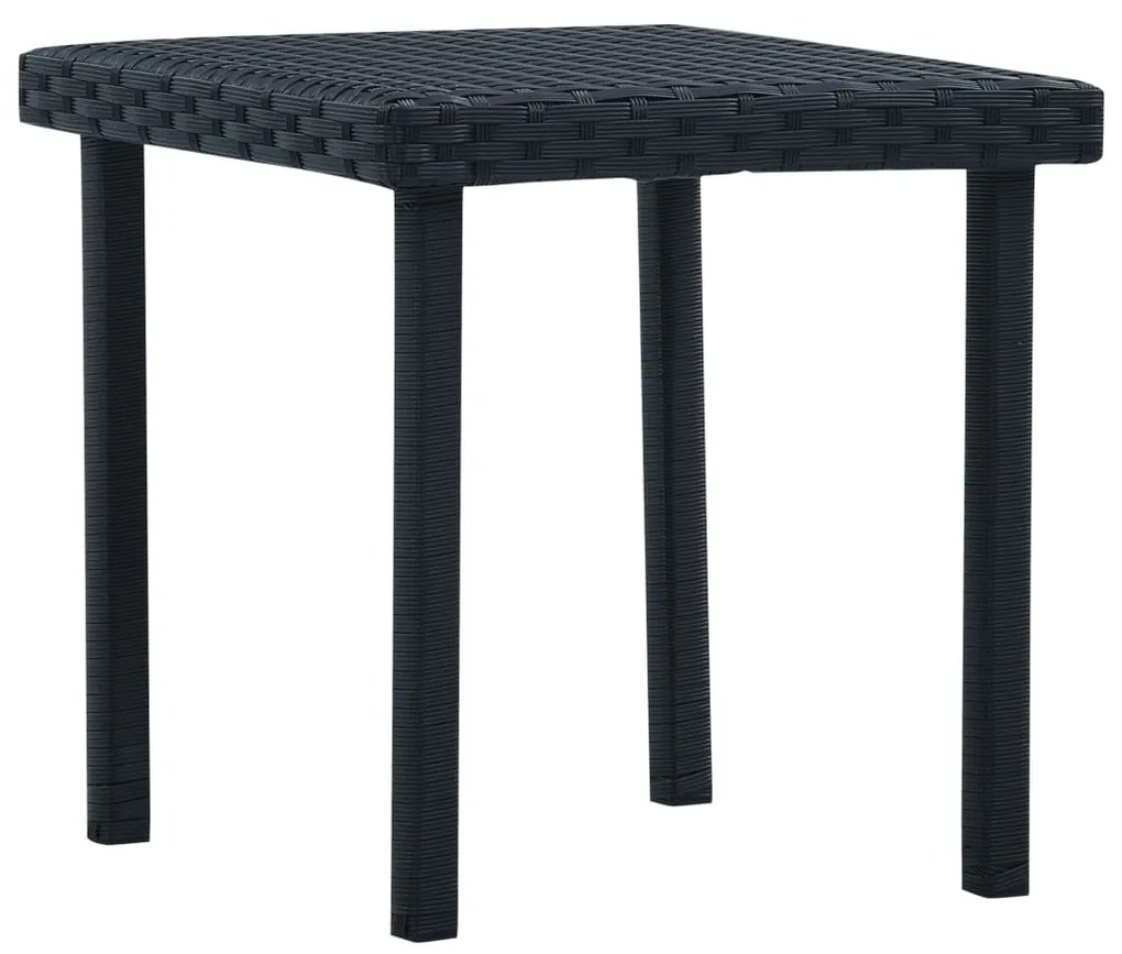48561 vidaXL Zahradní čajový stolek černý 40 x 40 x 40 cm polyratan