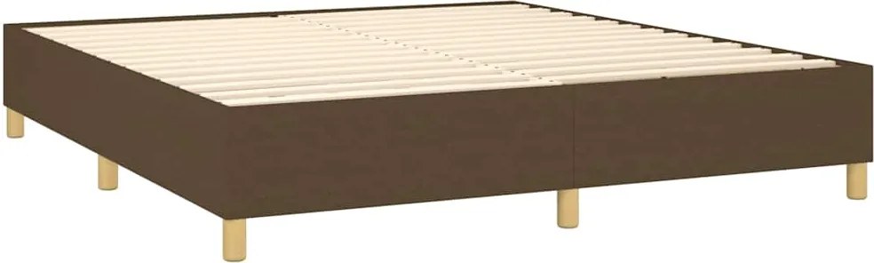 Box spring postel s matrací a LED tmavě hnědá 160x200 cm textil 3135448