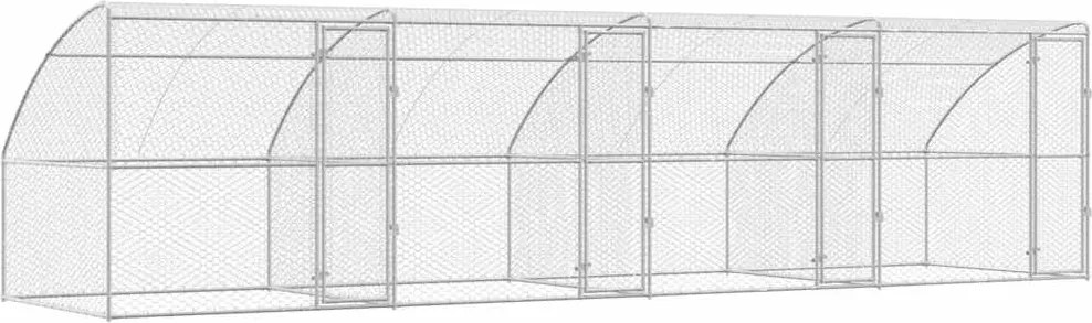 Psí kennel 4 ks Stříbrná 8 x 2 x 2 m Pozinkovaná ocel 3368335
