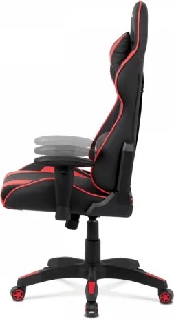 Kancelářská židle černo červená, houpací, KA-F03 RED