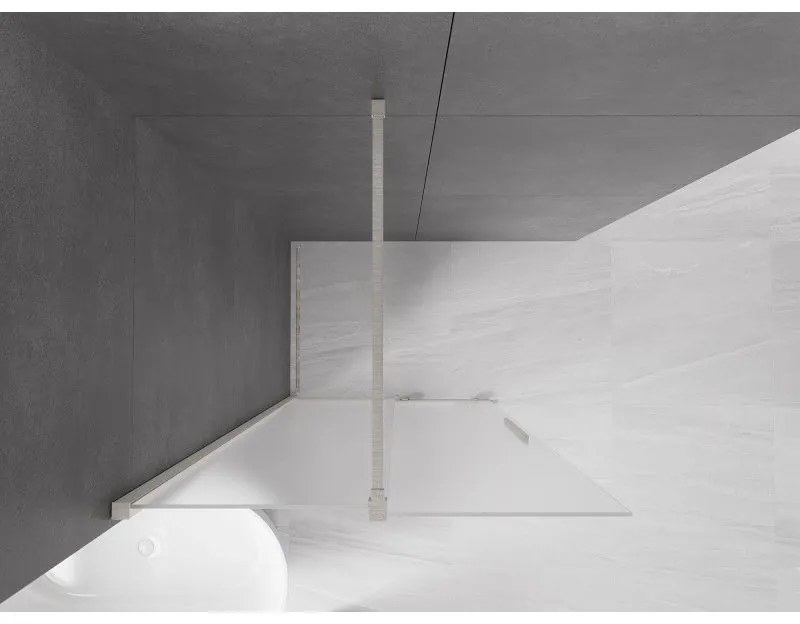 Mexen Velar, sprchová zástěna s posuvnými dveřmi Walk-in 90 x 200 cm, 8mm sklo námraza, broušená ocel, 871-090-000-33-97