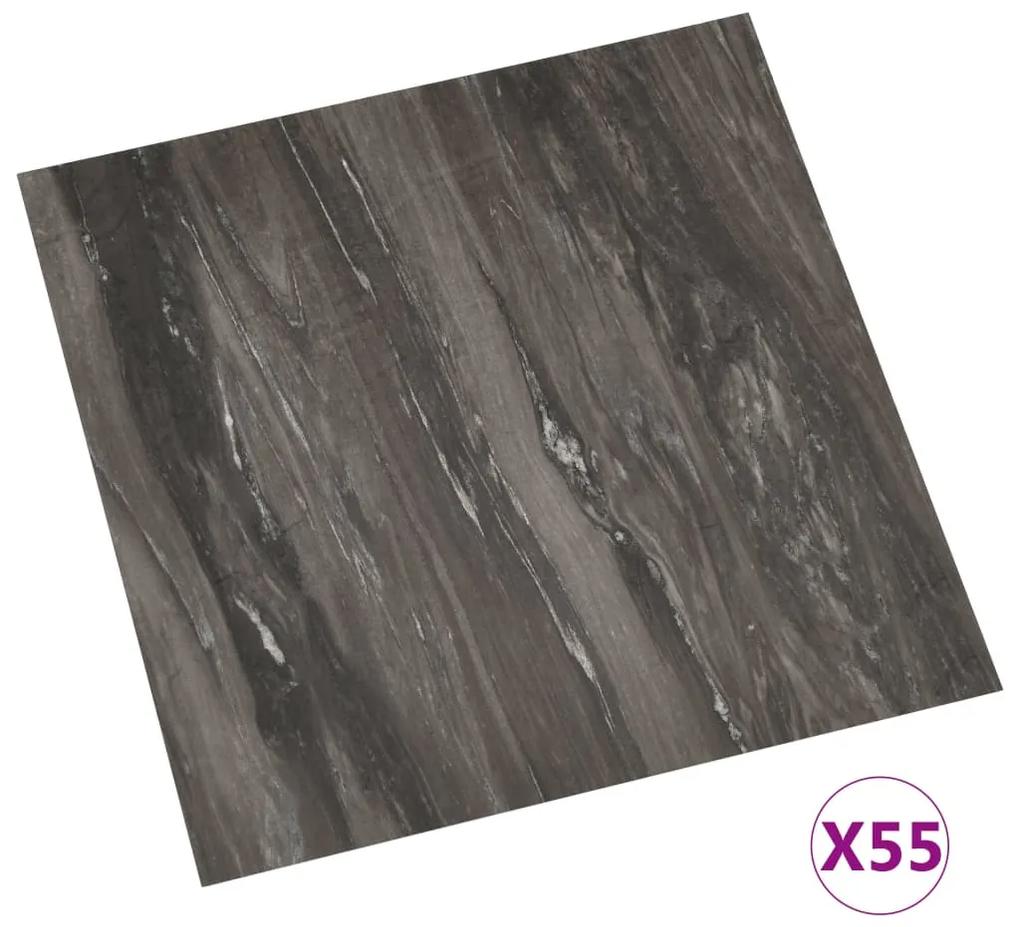 vidaXL Samolepicí podlahové desky 55 ks PVC 5,11 m² tmavě šedé