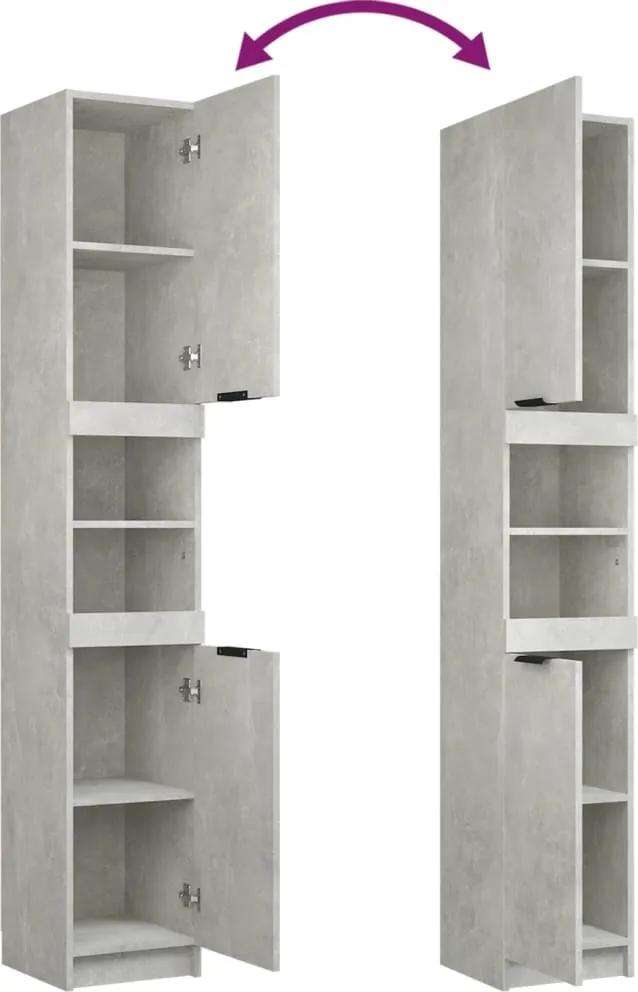 vidaXL 3dílný set koupelnových skříněk kompozitní dřevo [3115878] Barva: Betonová šedá